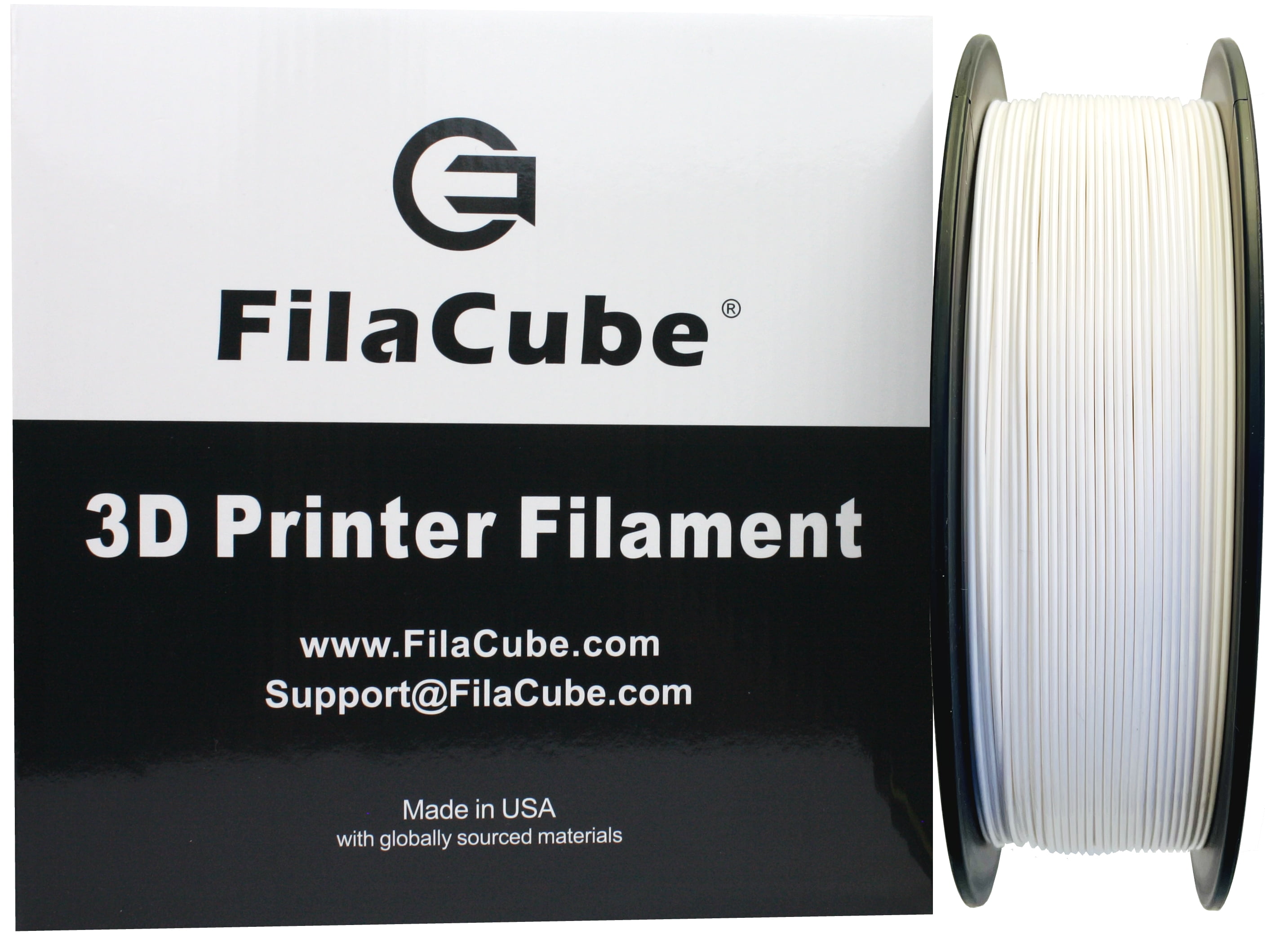 White PLA 1.75 Filament - FilaCube PLA 2 Pure White Filament 1 kg 1 ...