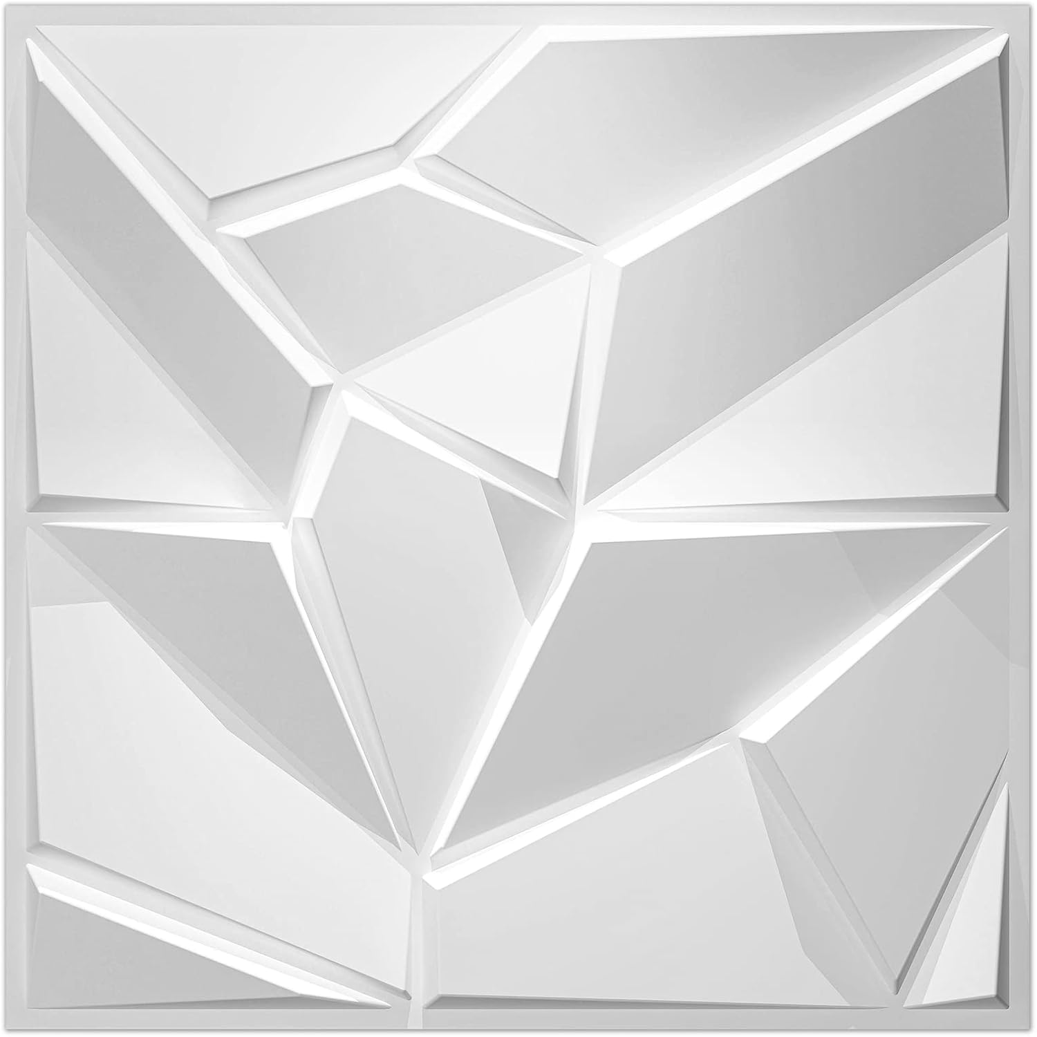 White PVC 3D Wall Panels, Plastic Decorative Wall Tile 12-Pack ...