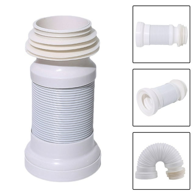 White PVC Flexible WC Pan Connector, Toilet Waste Pipe (250mm-500mm ...