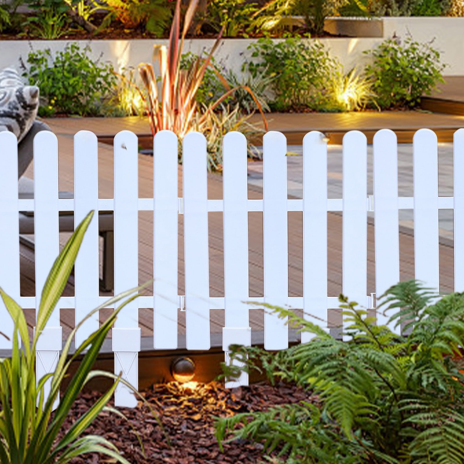 White PVC Garden Fence - Stylish Outdoor Barrier, Plastic Garden Fence ...