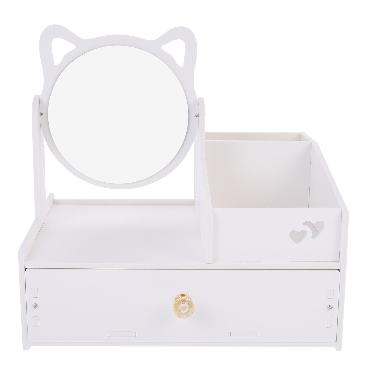 White PVC Storage Box with Mirror for Home Decorate and Organize ...