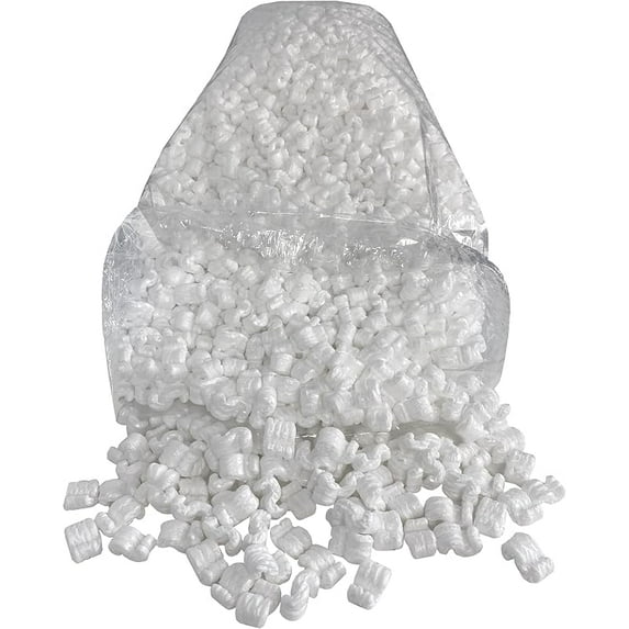 White Packing Peanuts, 3.5 Cubic Feet, S Shaped Cushion For Shipping ...
