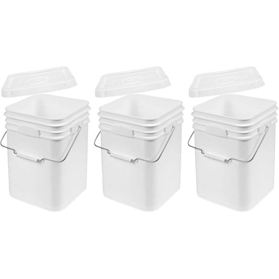 White Pails and Lids - Heavy Duty Buckets for Storage - Economical ...