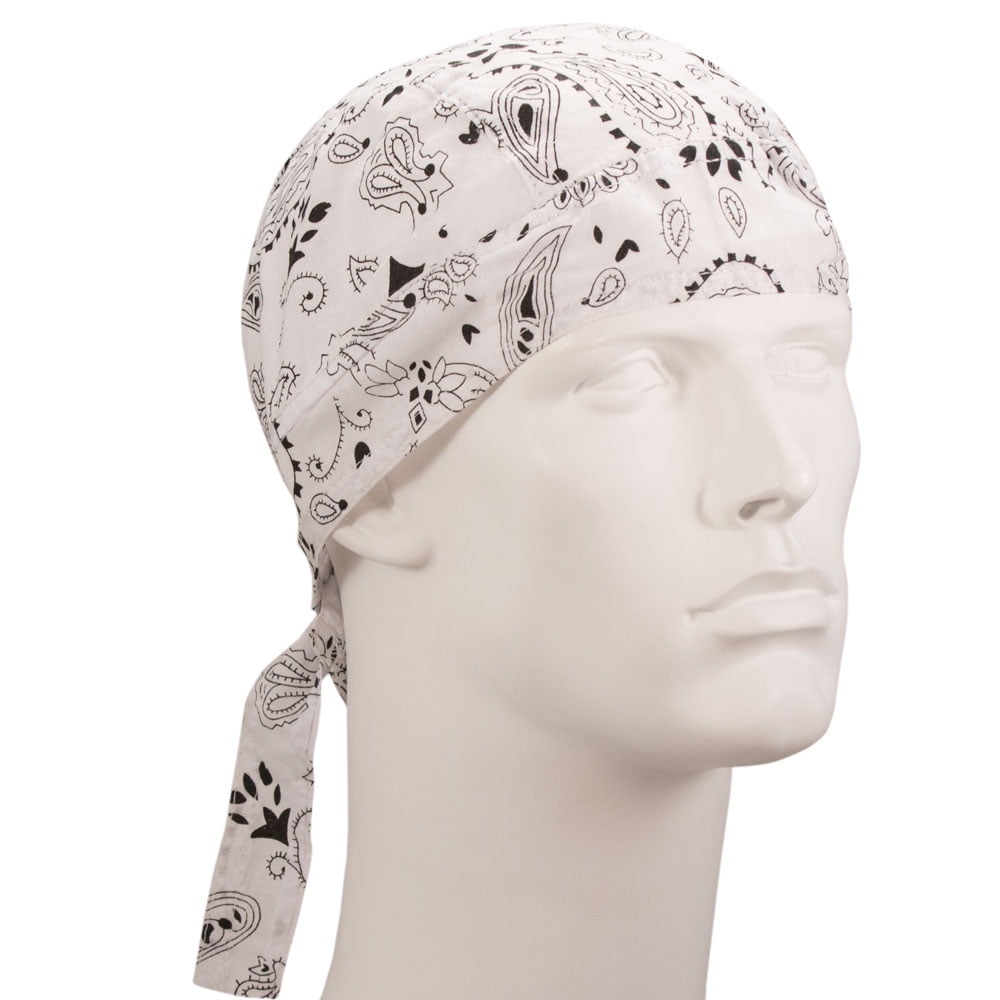 White Paisley Doo Rag - Dozen Packed - Walmart.com