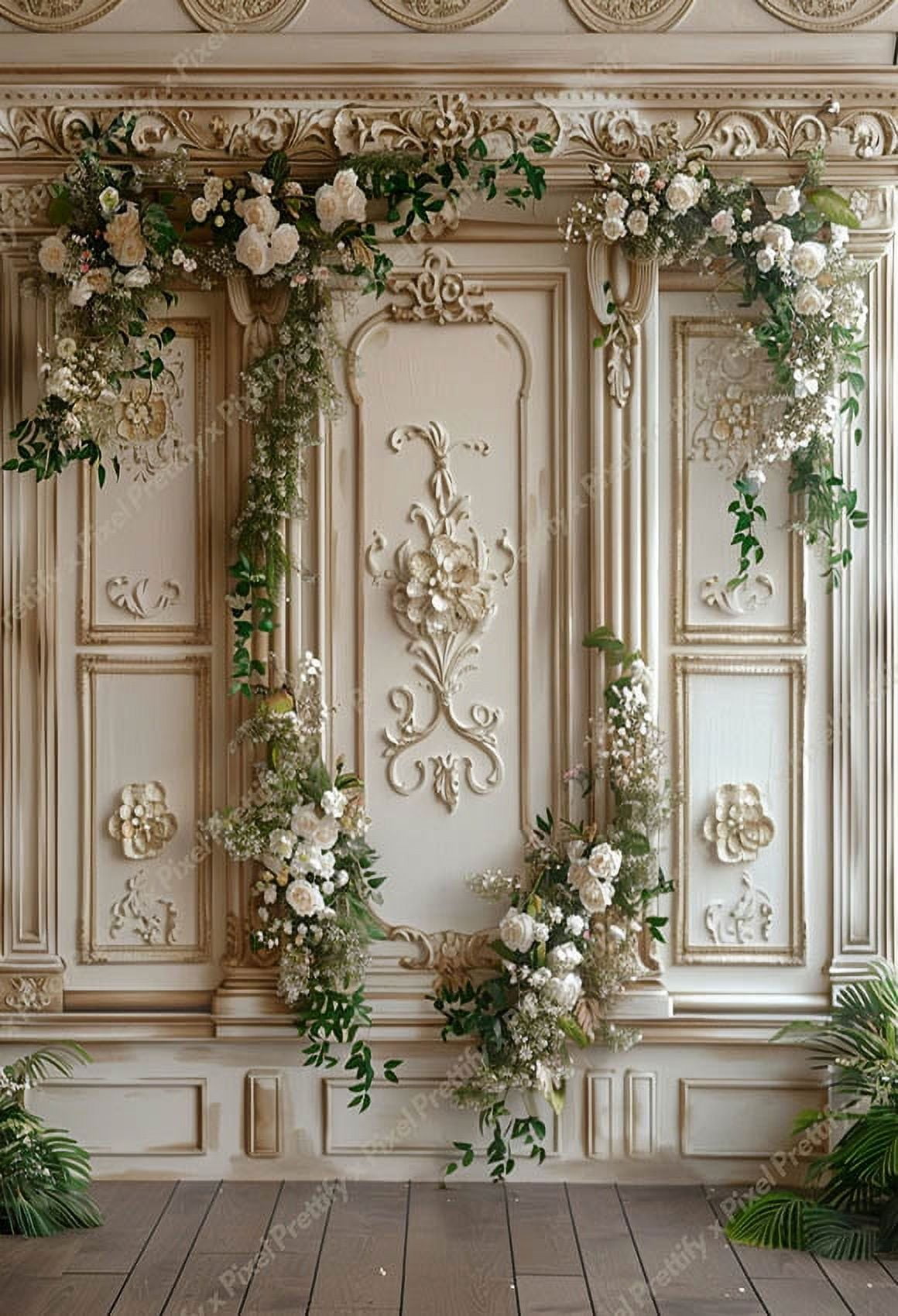 White Panel Wall Floral Adult Birthday Wedding Maternity Portrait r ...