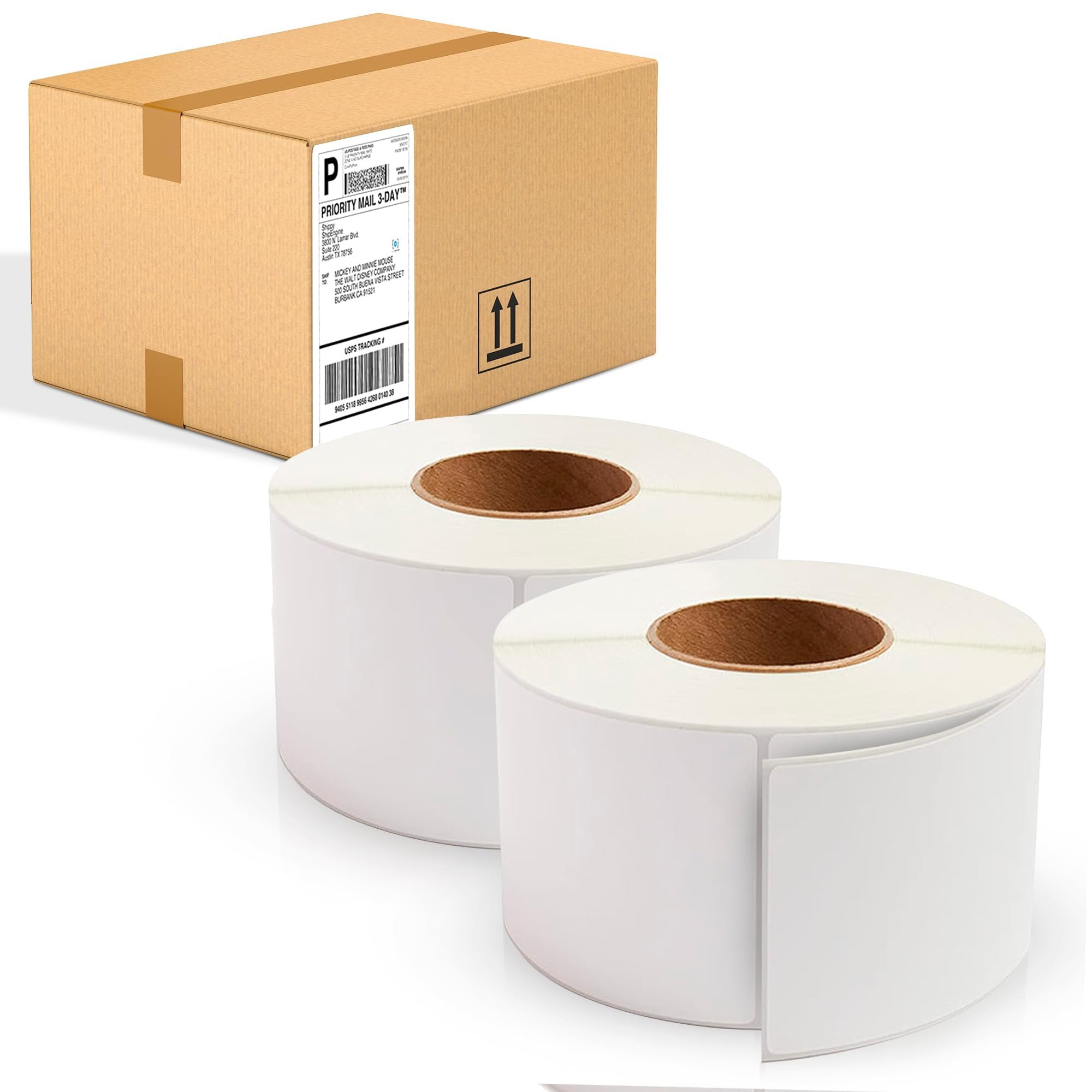 White Paper Direct Thermal Labels, 4 x 12 Inch. 2000 Pack 3-Inch Core ...