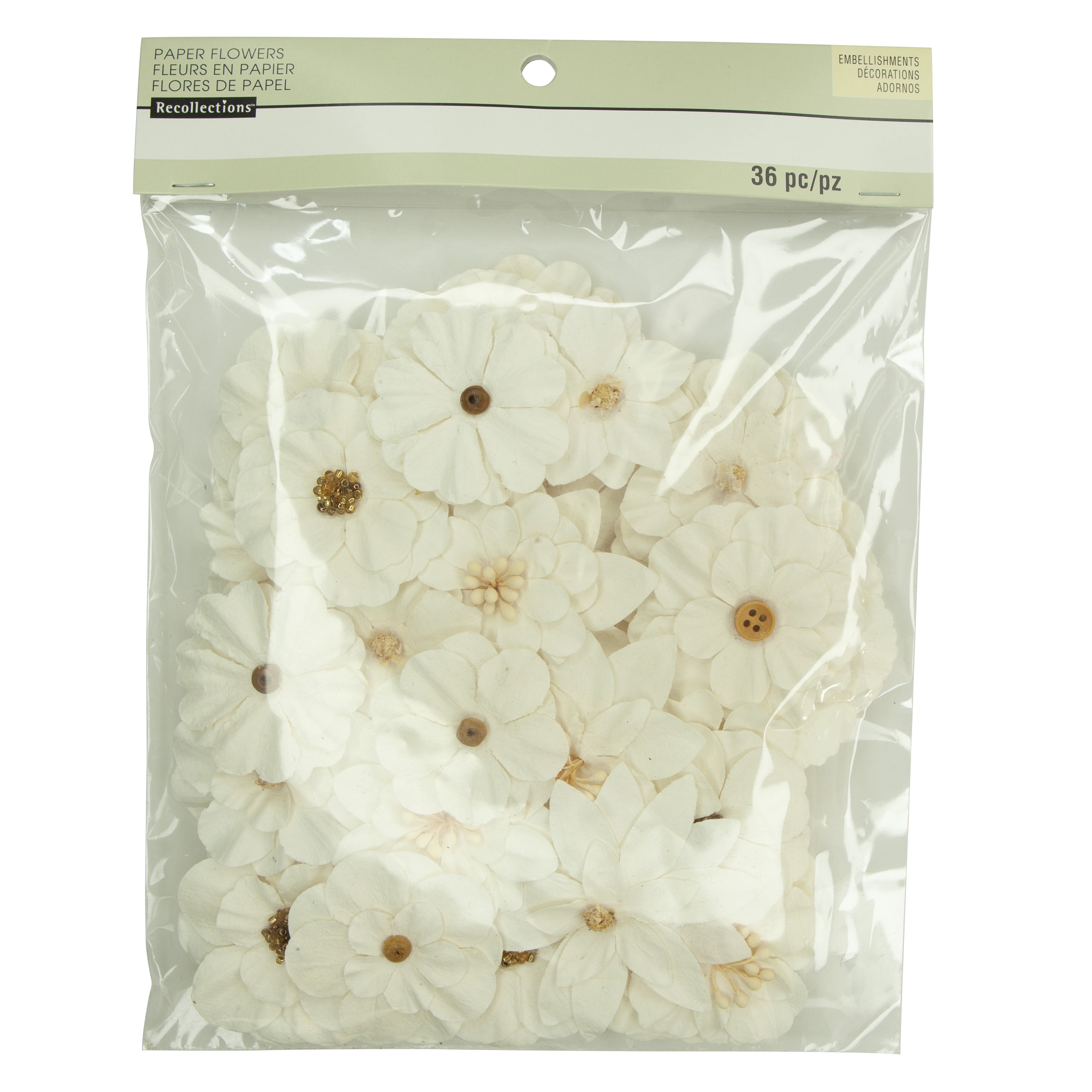 White Paper Flower Embellishments By Recollections™ - Walmart.com