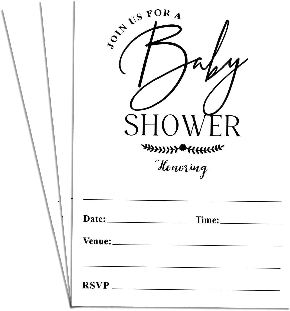 White Paper Join US For A Baby Shower Party Fill In Invites Card 100 ...