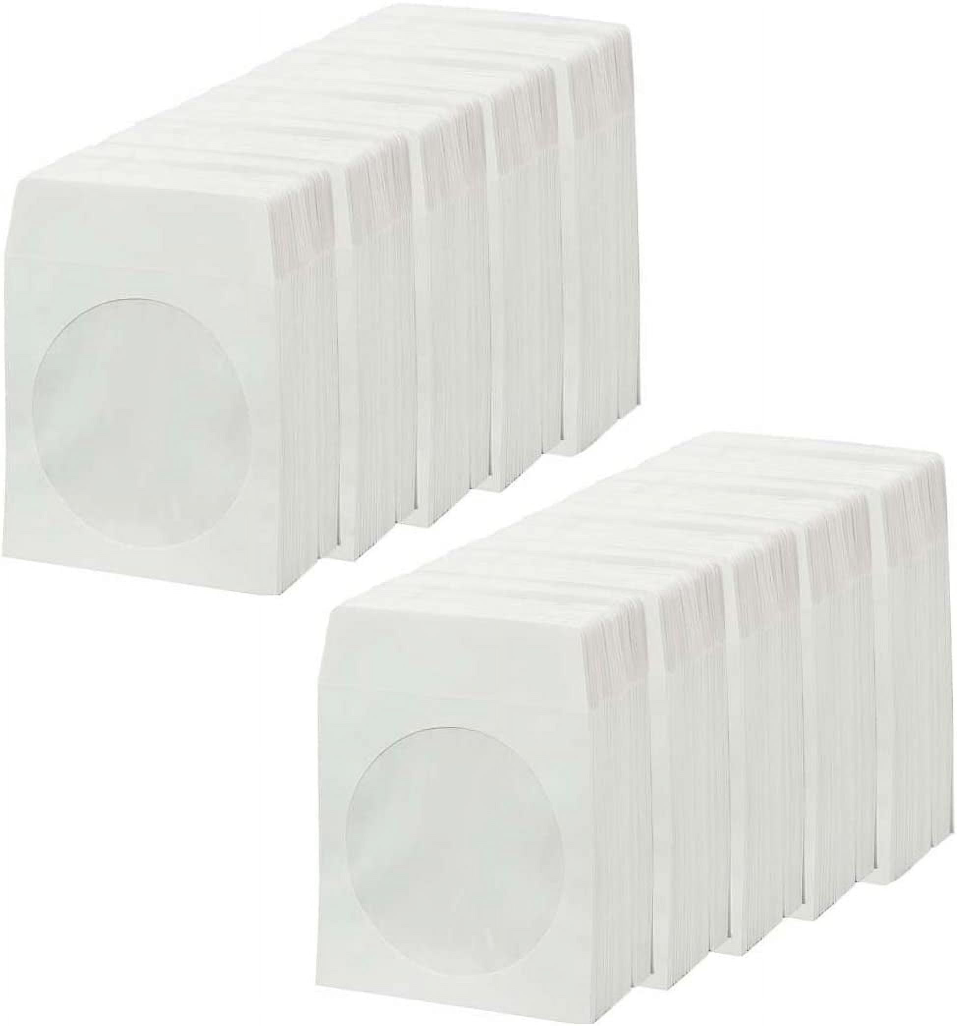 White / Paper Media Sleeves Envelopes with Flap and Clear Window (1000 ...