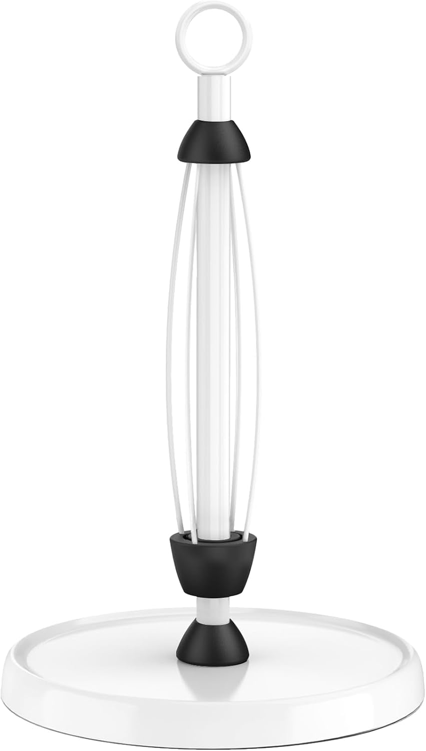 White Paper Towel Holder Countertop, One-Handed Tear, Stainless Steel ...