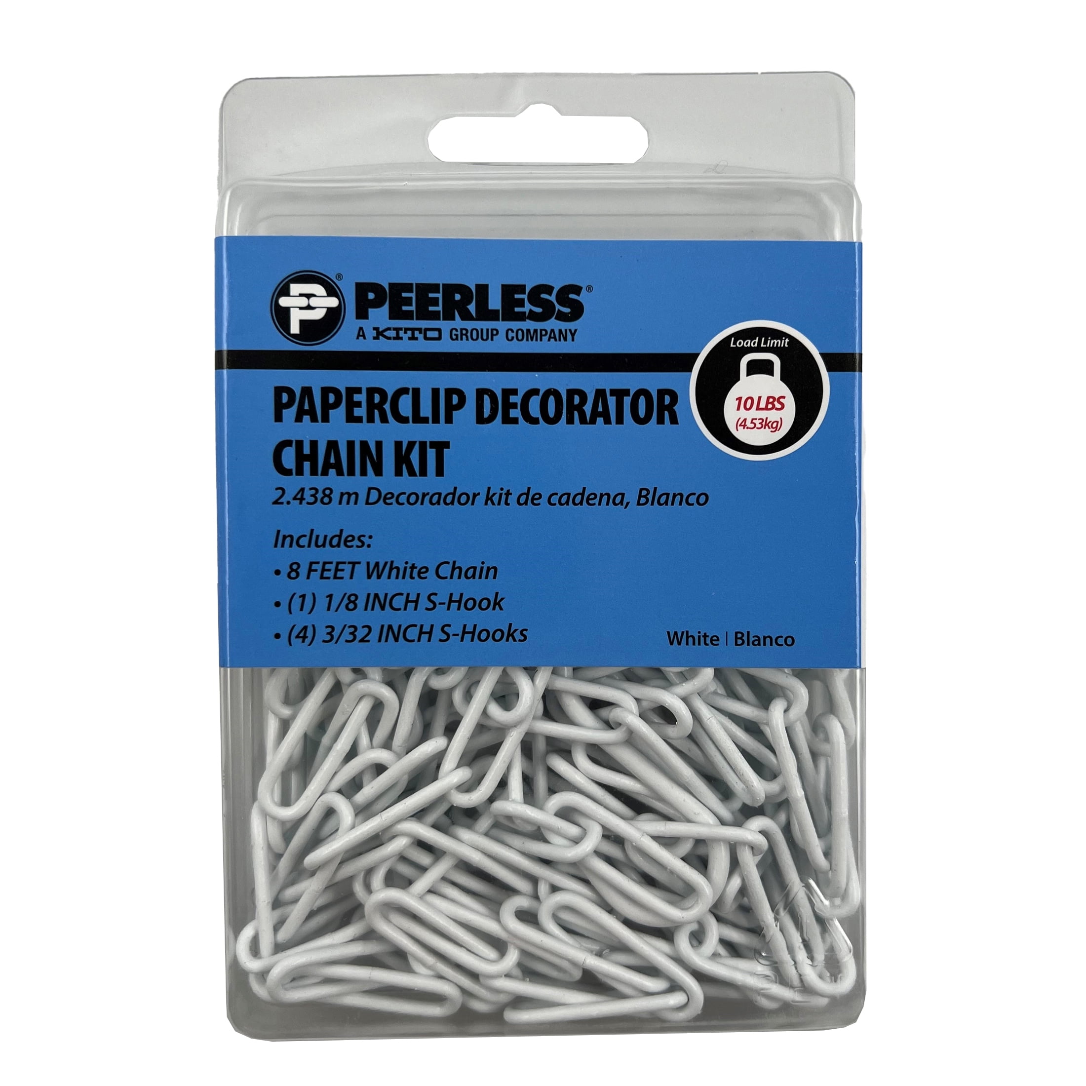 White Paperclip Decorator Chain Kit with S-hooks, Peerless Chain ...