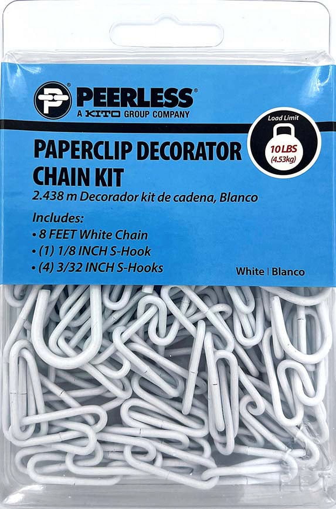 White Paperclip Decorator Chain Kit with S-hooks, Peerless Chain ...