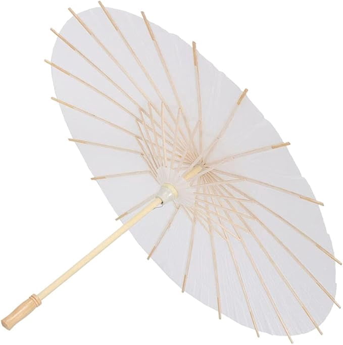 White Papier Umbrella Parasol, Classical Craft Umbrella Handmade ...