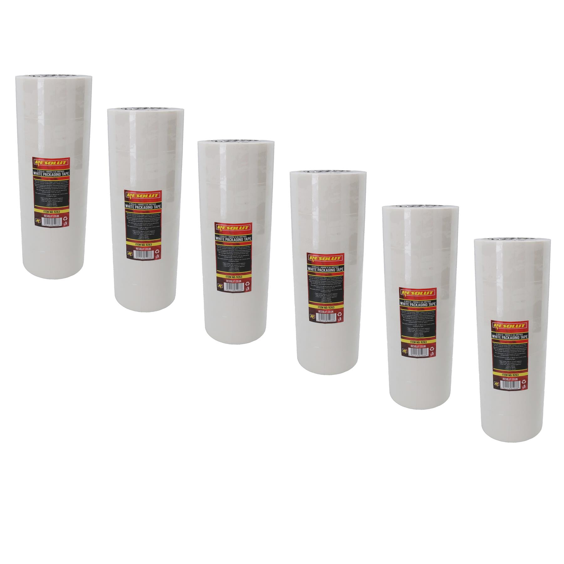 White Parcel Packaging Tape 48mm x 68 Metres per Roll Sealing Heavy ...
