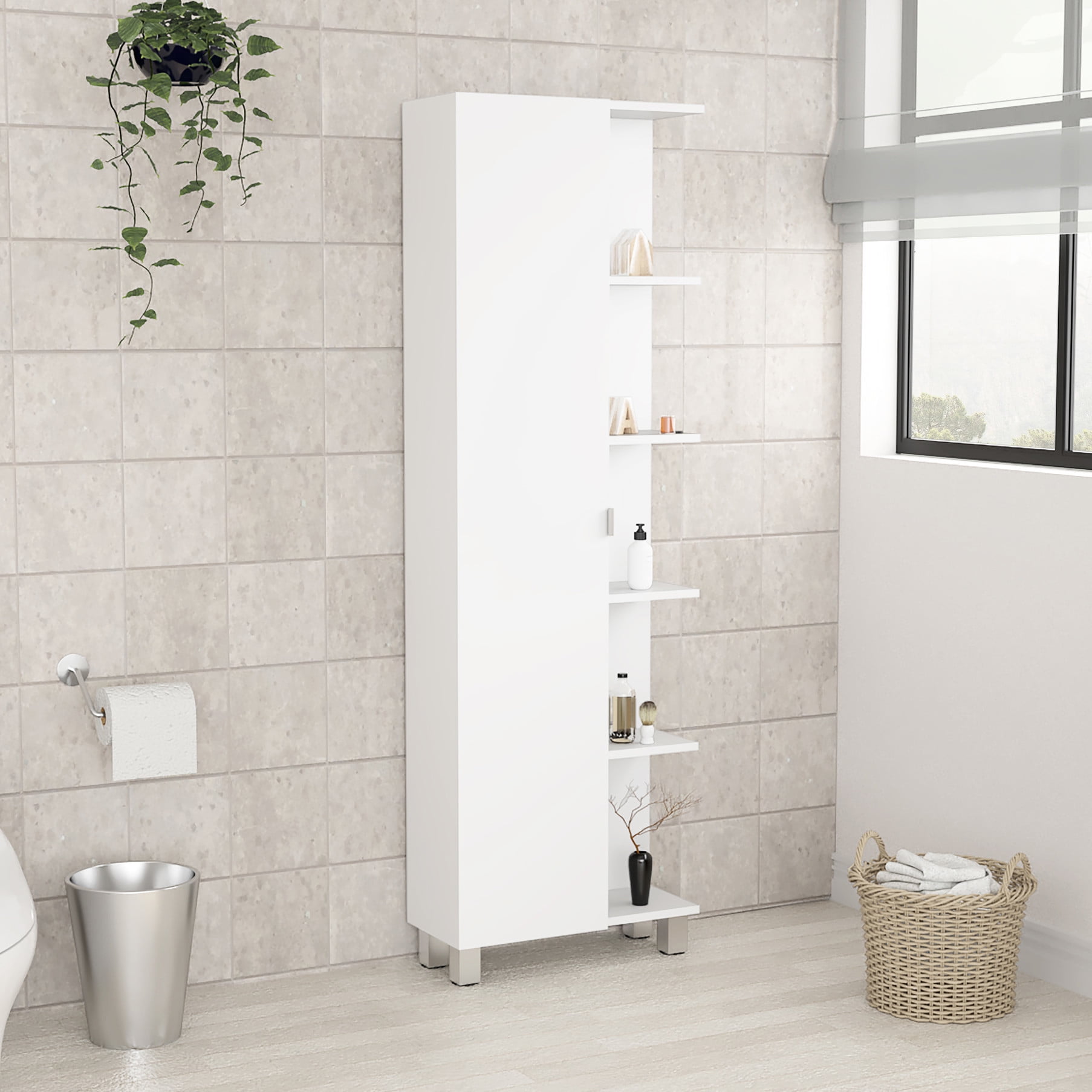 White Particle Board Cabinet | Single Door Design | Freestanding in ...