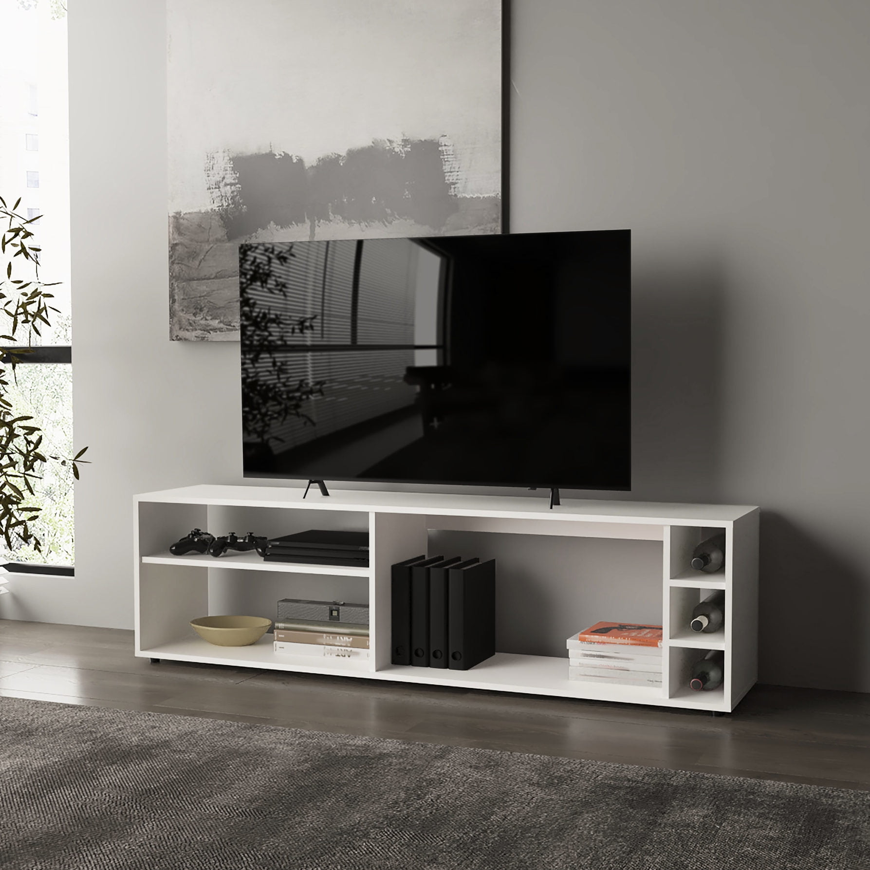 White Particle Board - Support TV Entertainment - Modern Living ...