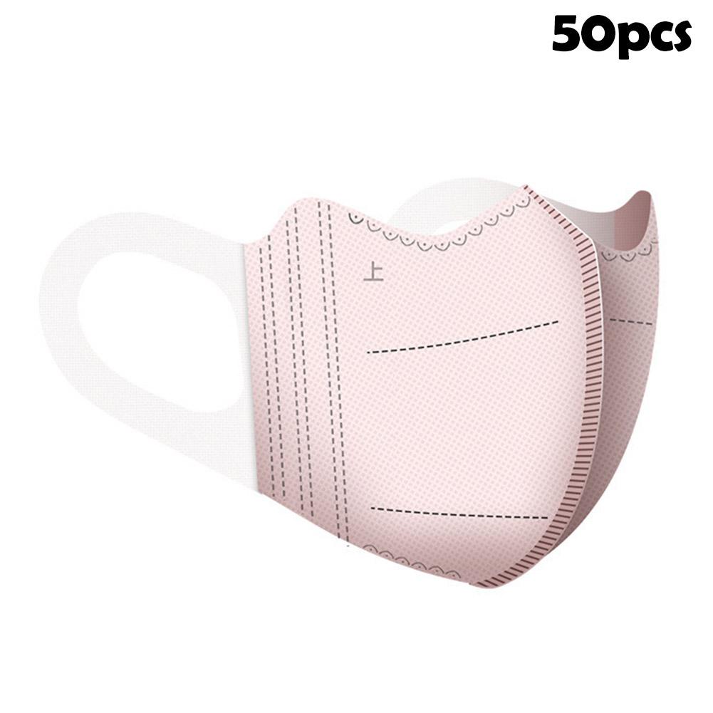 White Peach Pink 50Pc [Eye Protection 3D Mask] Independent Packaging ...