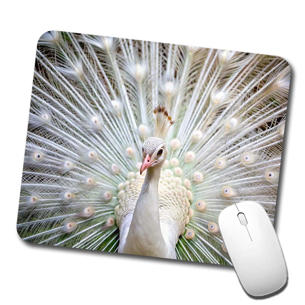 White Peacock Mouse Pad Low Profile Gaming Mat - Walmart.com