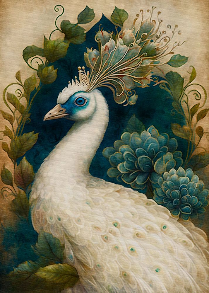 White Peacock Poster Print Dutch Lady The 24 X 36