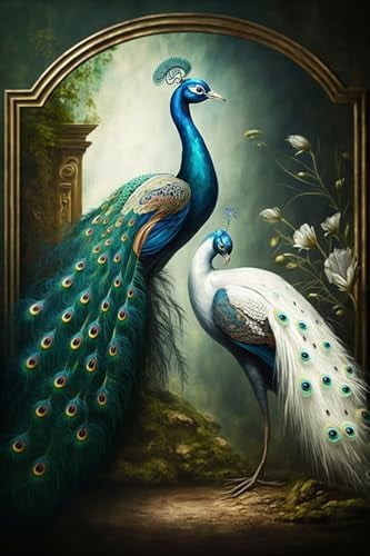 White Peacock and Blue Puzzles for Adults Wooden Jigsaw Puzzle ...