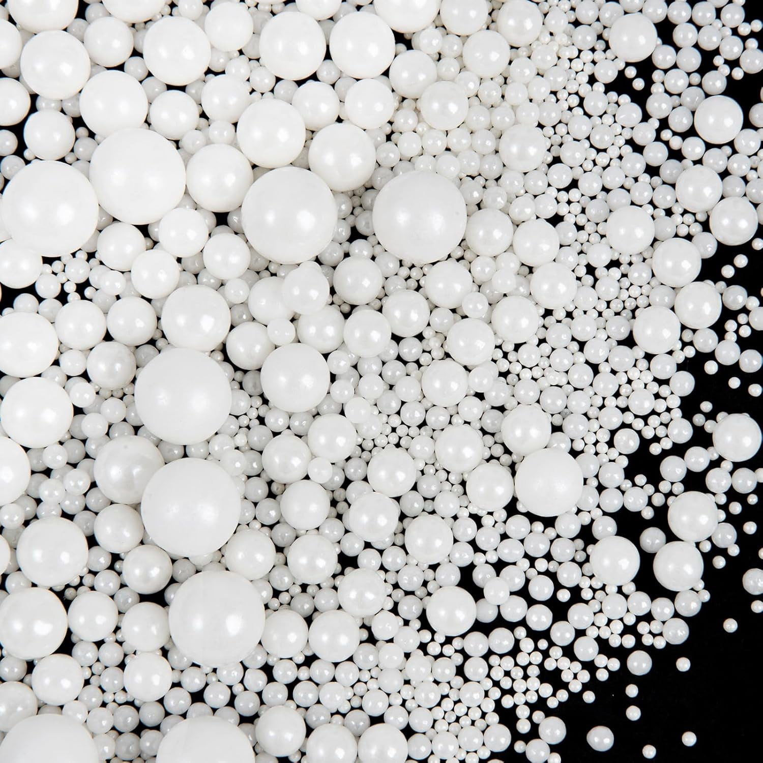 White Pearl Sprinkles for Cake Decorating, 130g/4.6oz Edible Sugar ...