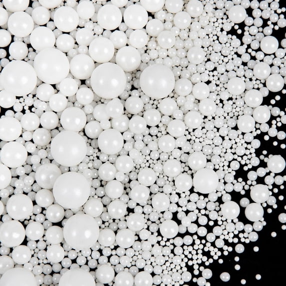 White Pearl Sprinkles for Cake Decorating, 130g/4.6oz Edible Sugar ...