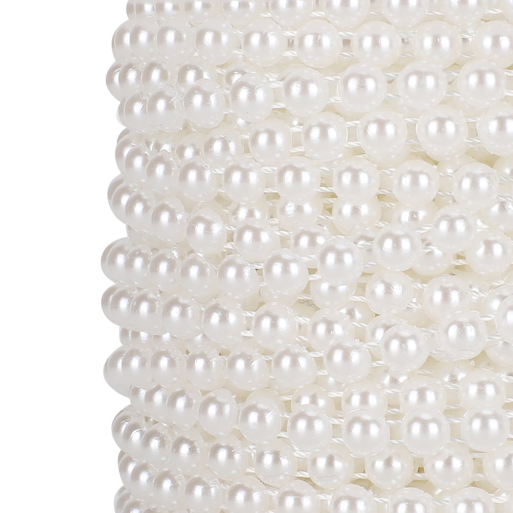 White Pearl String 25M 6mm Bead Garland String Artificial ABS Pearls ...