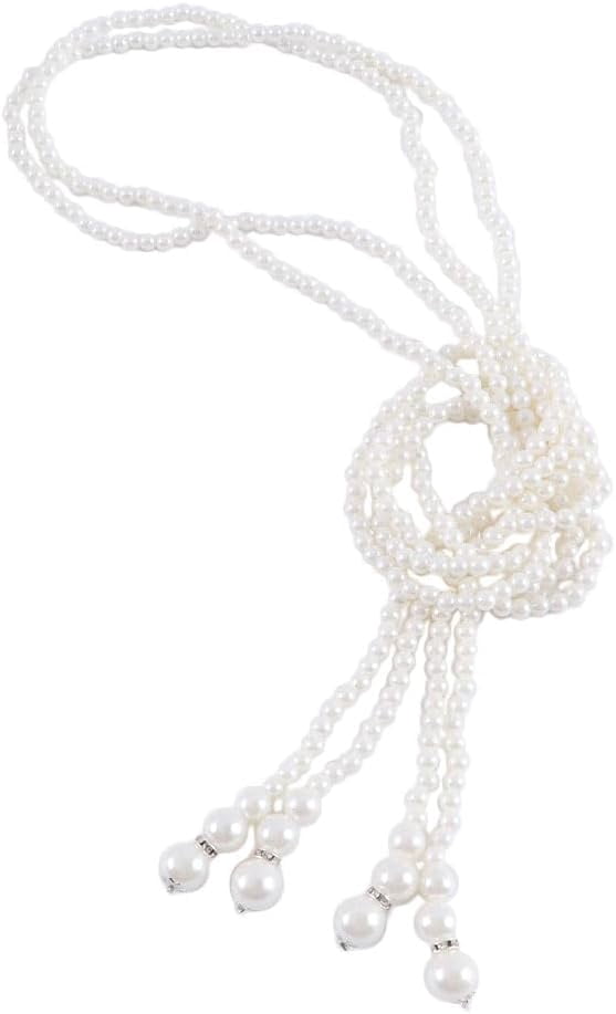 White Pearl Waist Chain, Adjustable Body Chain Multilayer Necklace ...