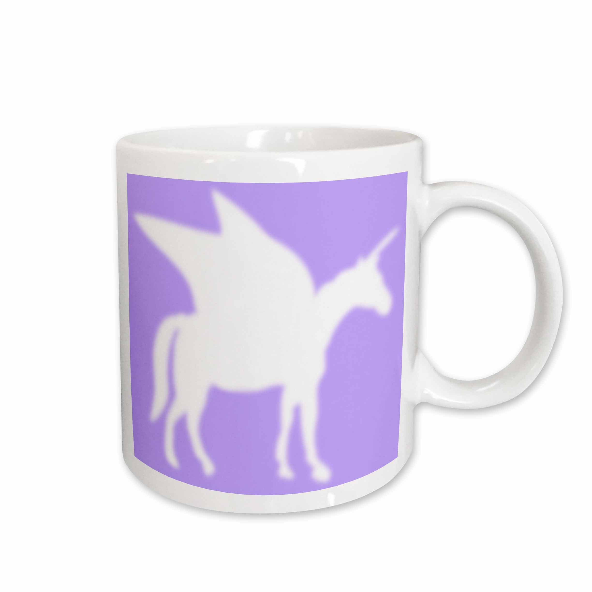 3drose, White Pegasus Silhouette on Lilac Purple - Magical Mystical ...