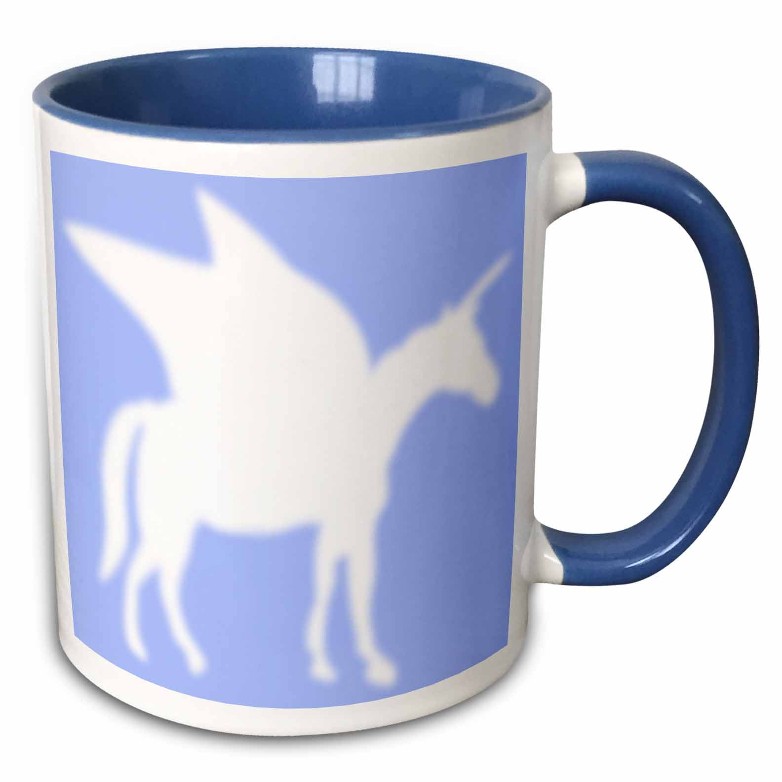 White Pegasus silhouette on pastel blue - magical mystical mythical fantasy creatures and beasts ...