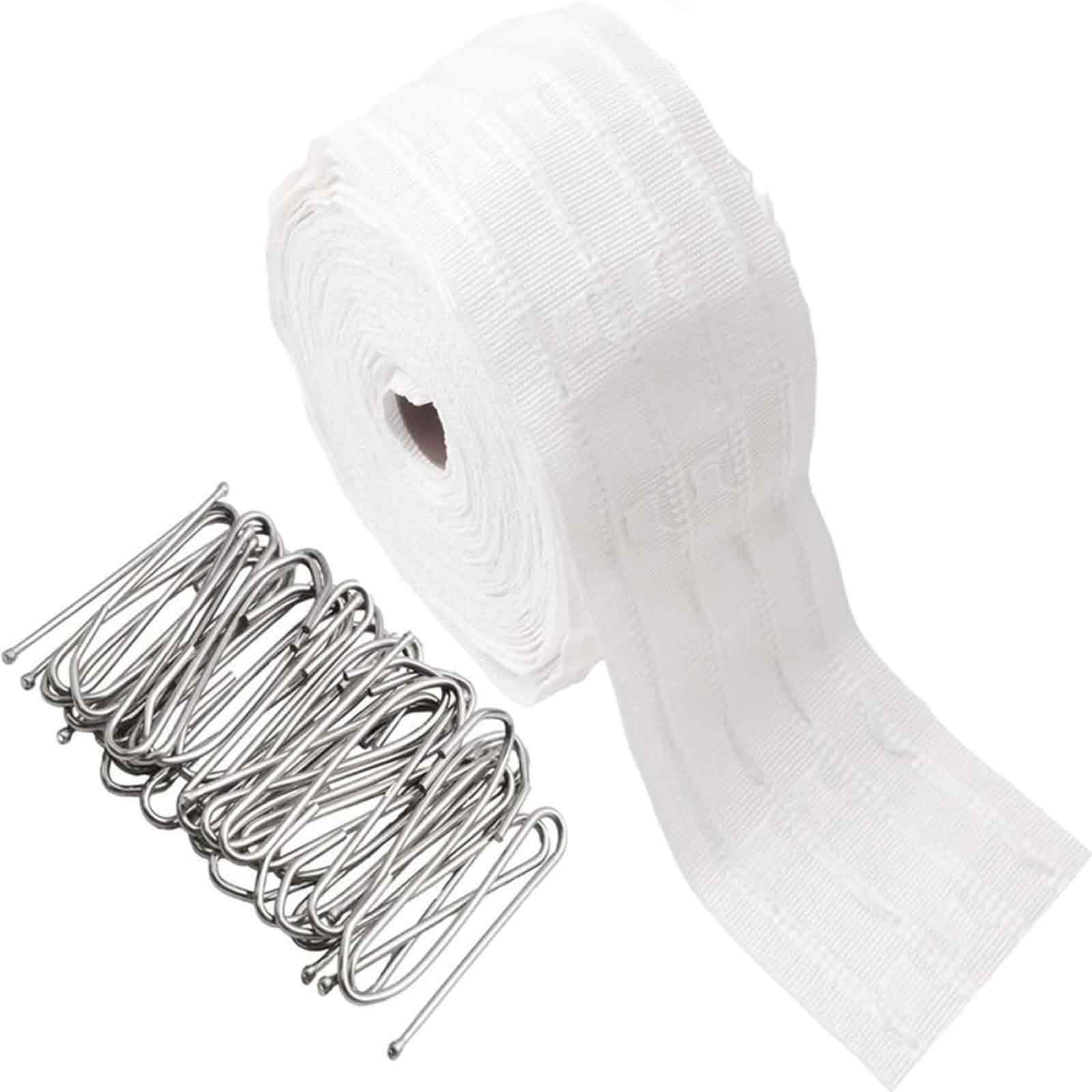 White Pencil Pleat Curtain Header Tape, 1pcs Multi-Functional Curtain ...