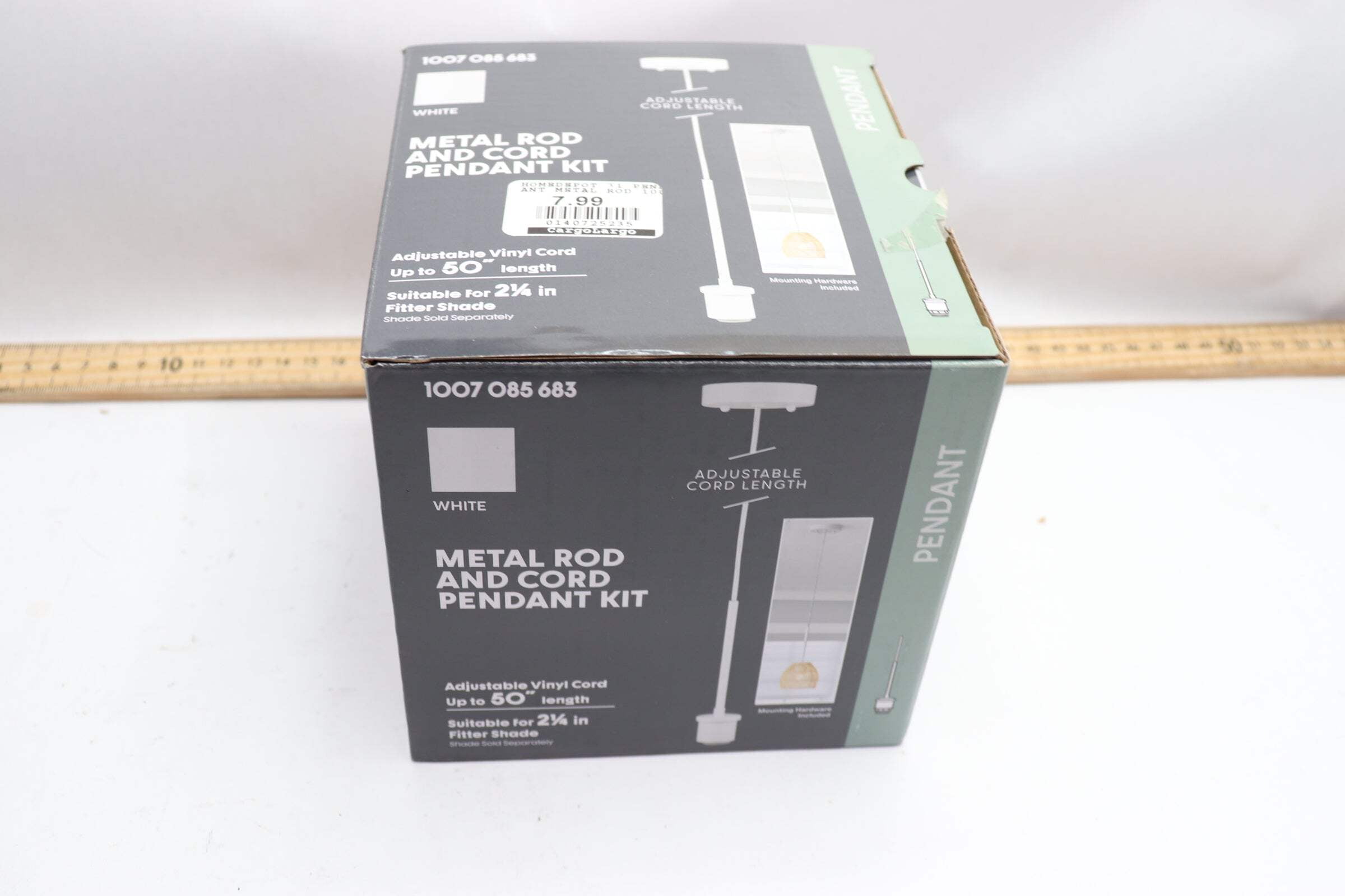 White Pendant Light Kit with Partial Metal Rod - Walmart.com