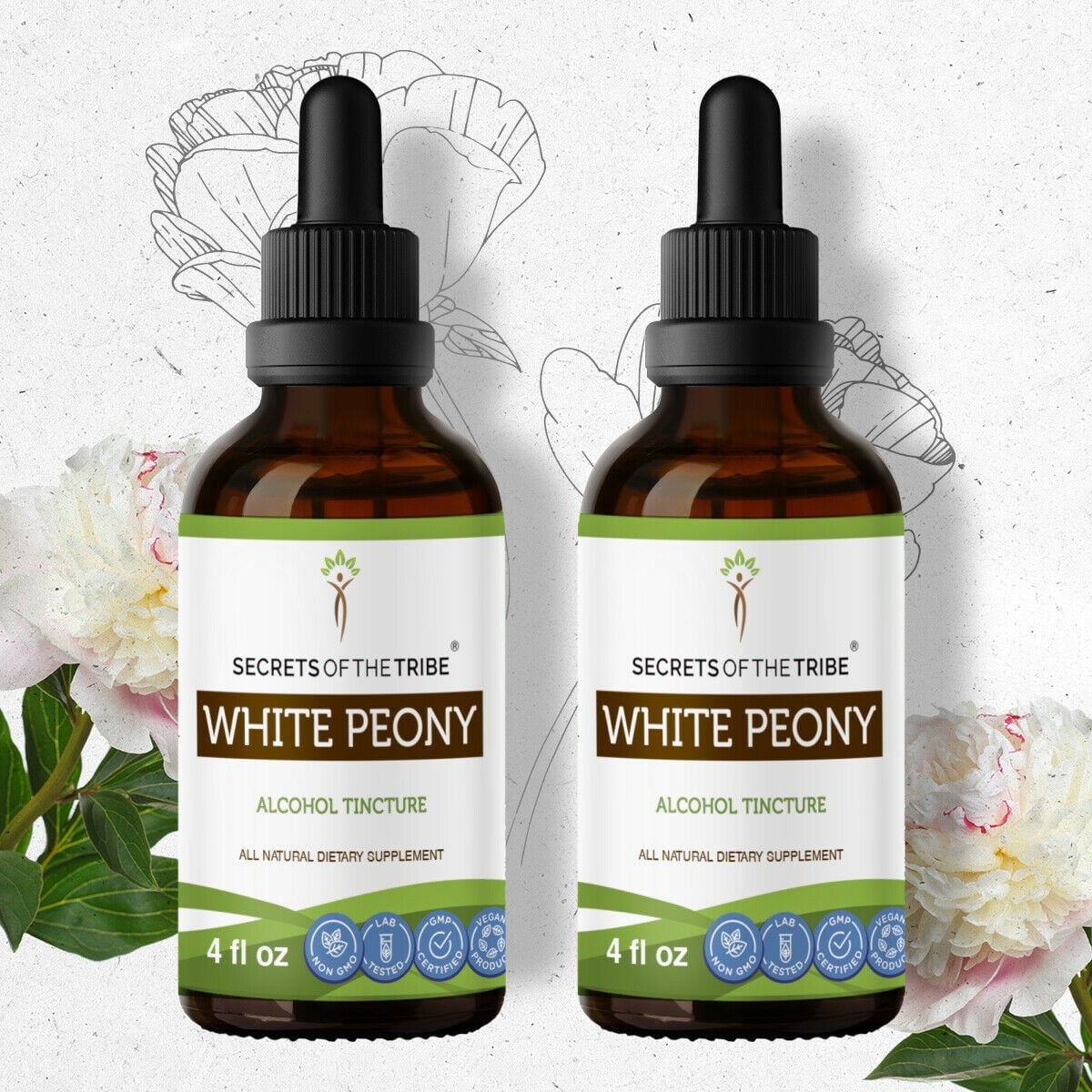 Secrets Of The Tribe White Peony Tincture Dietary Supplement, Natural ...