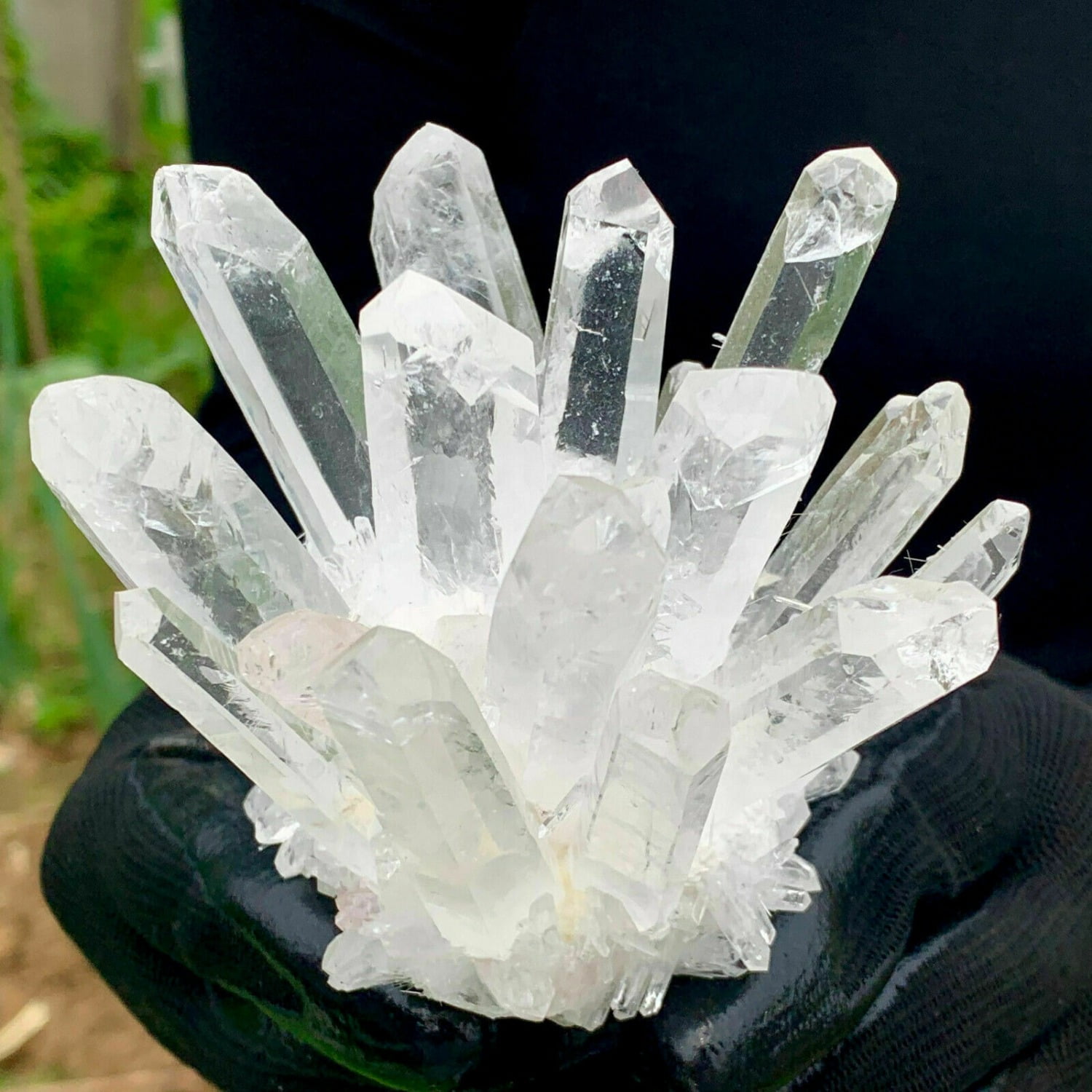 White Phantom Transparent Quartz Crystal Cluster Mineral Sample Repair ...