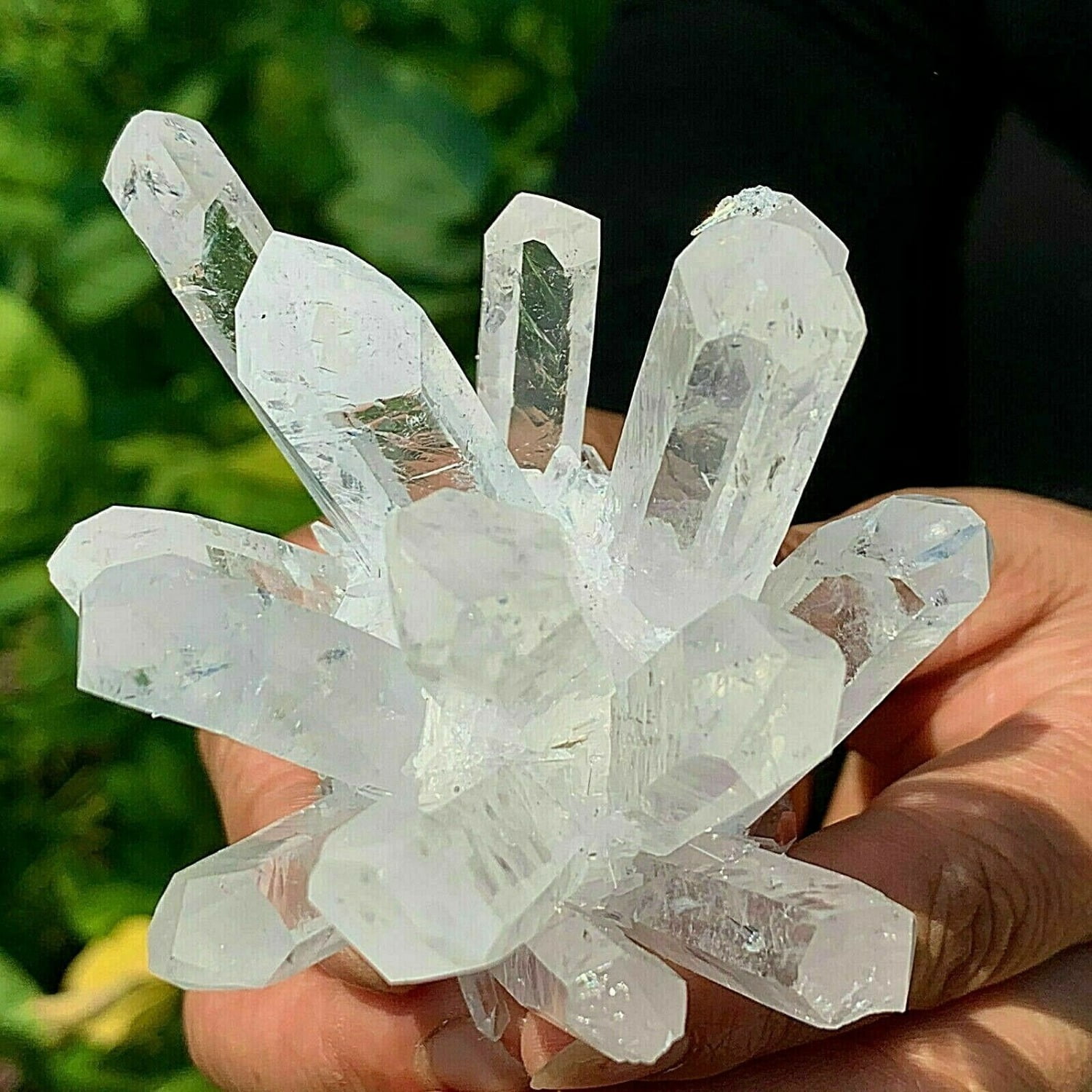 White Phantom Transparent Quartz Crystal Cluster Mineral Sample Repair ...