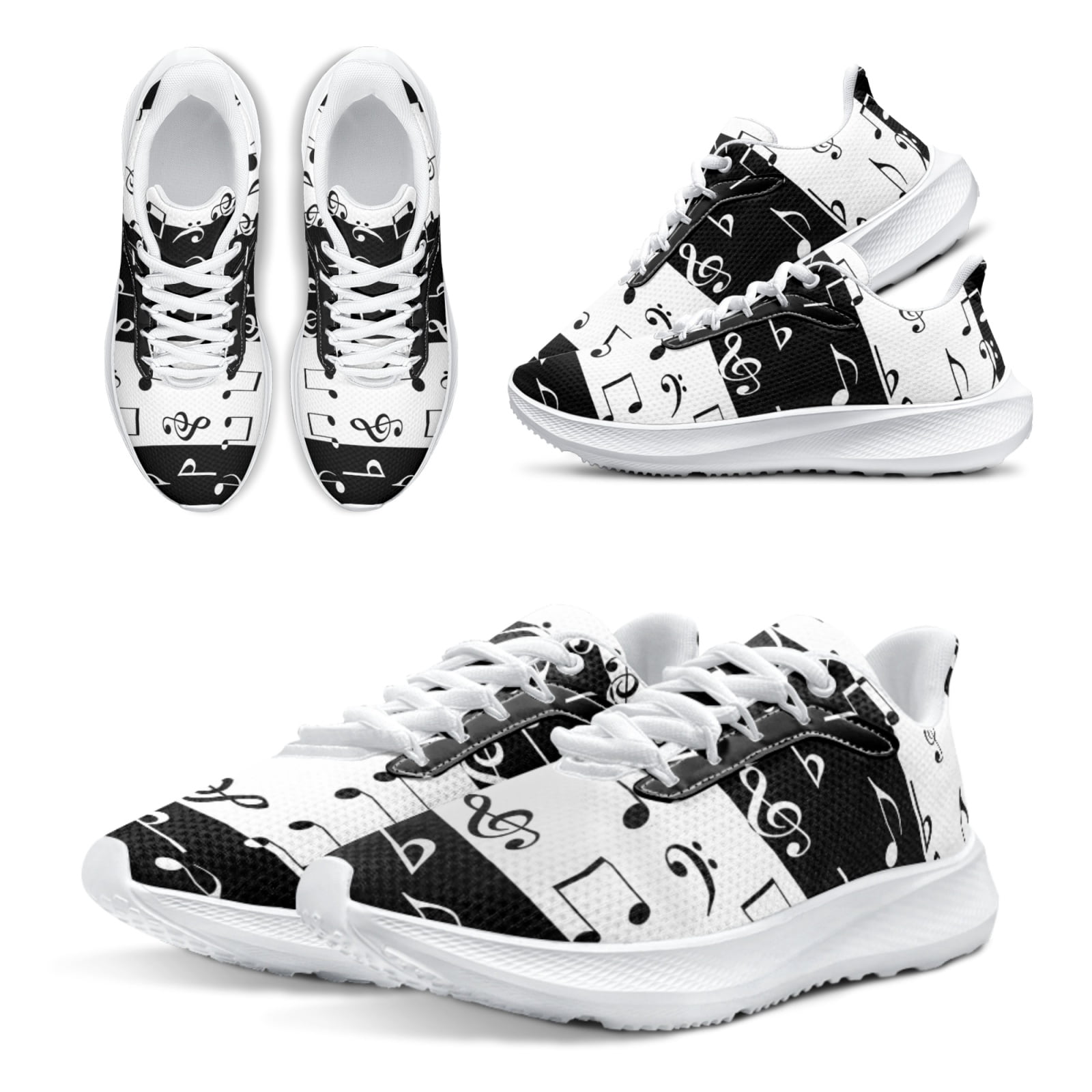 White Piano Keys Music Symbols Design Brand Running Shoes Casual ...
