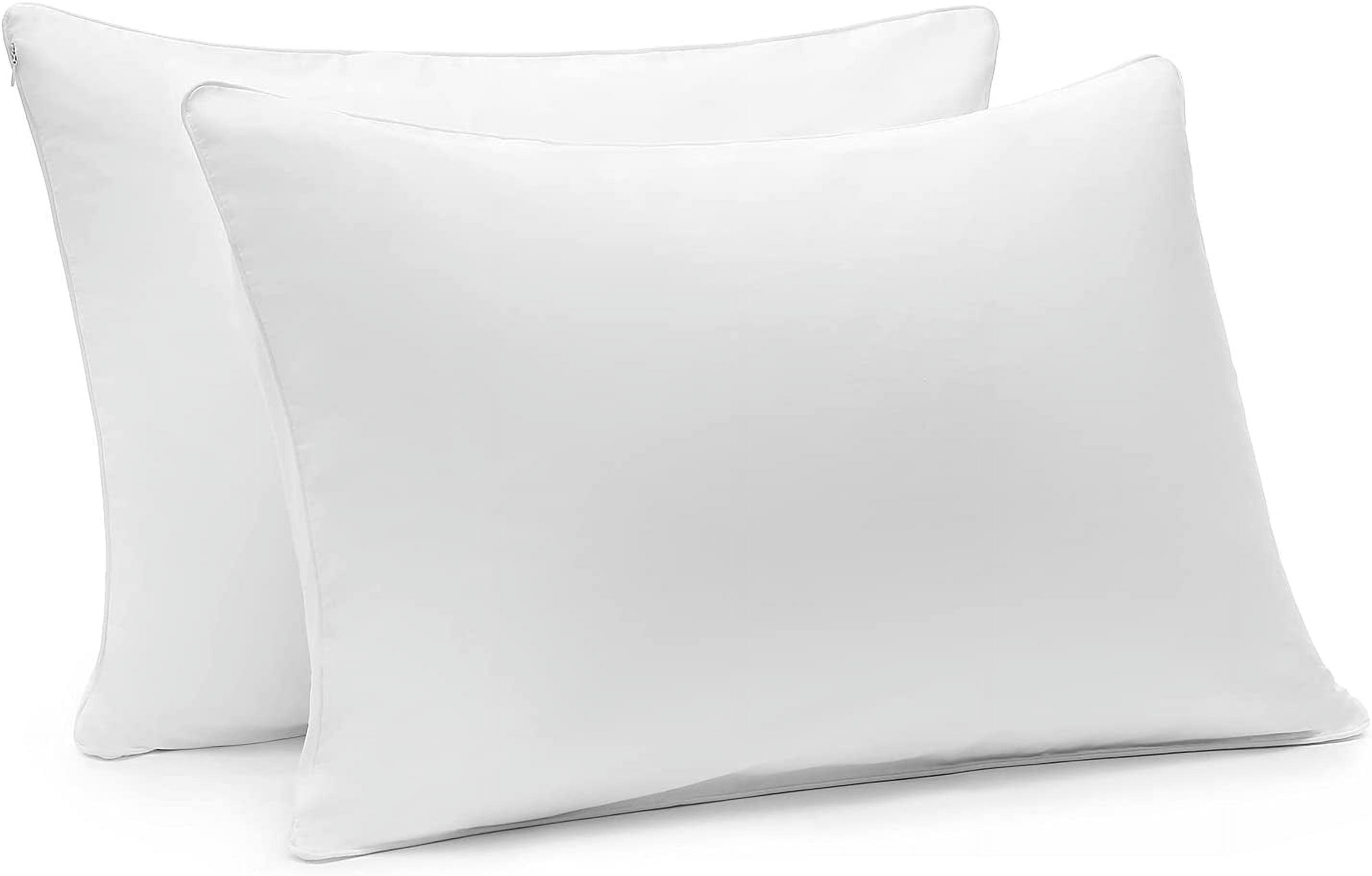 White Pillow Cases Standard Size Set of 2-Hidden Zipper Cooling Pillow ...
