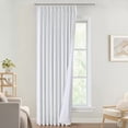 White Pinch Pleated Full Blackout Curtains Thermal Insulated Window ...