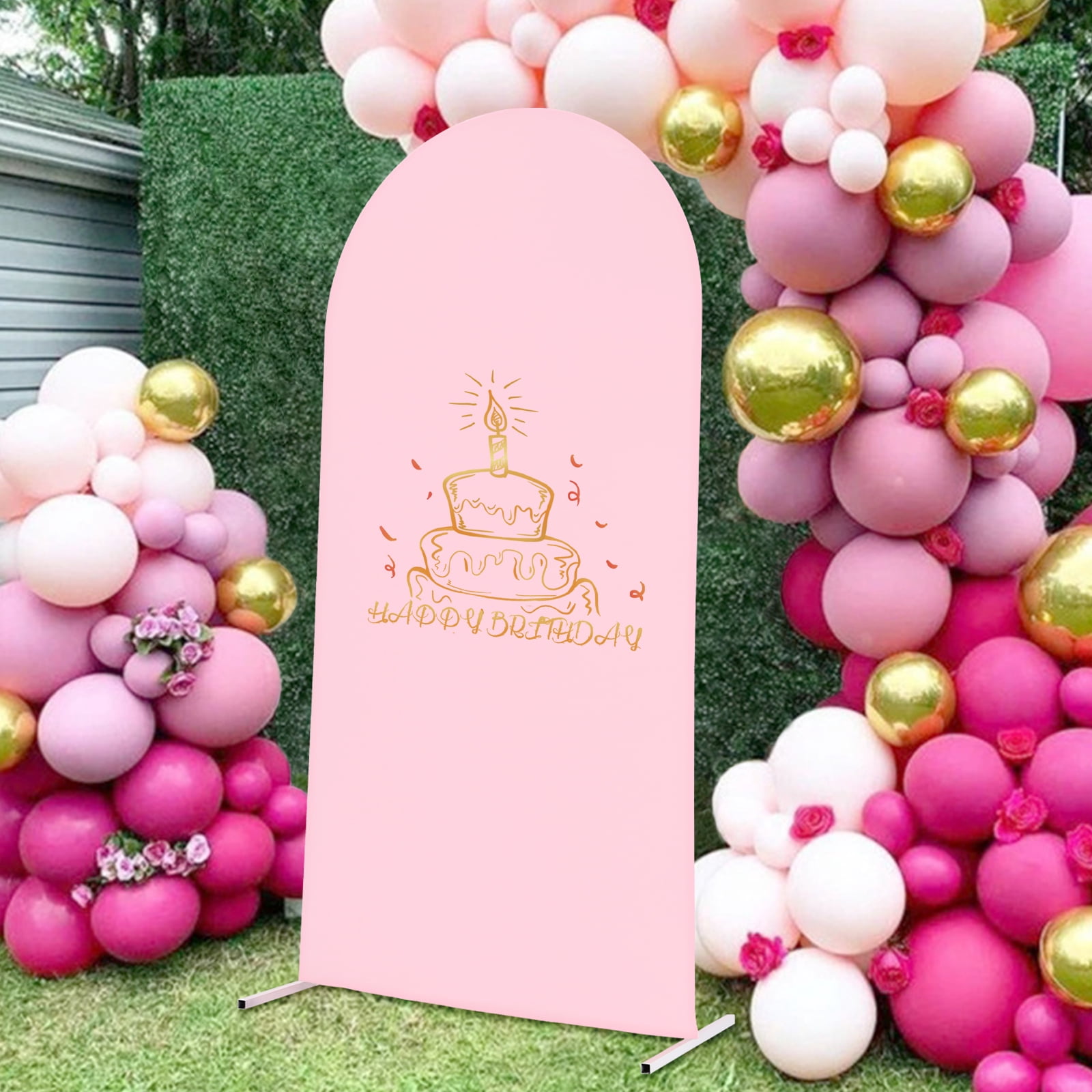 White Pink Arched Bracket Wedding Arch, Balloon Arch Frame Kit for ...