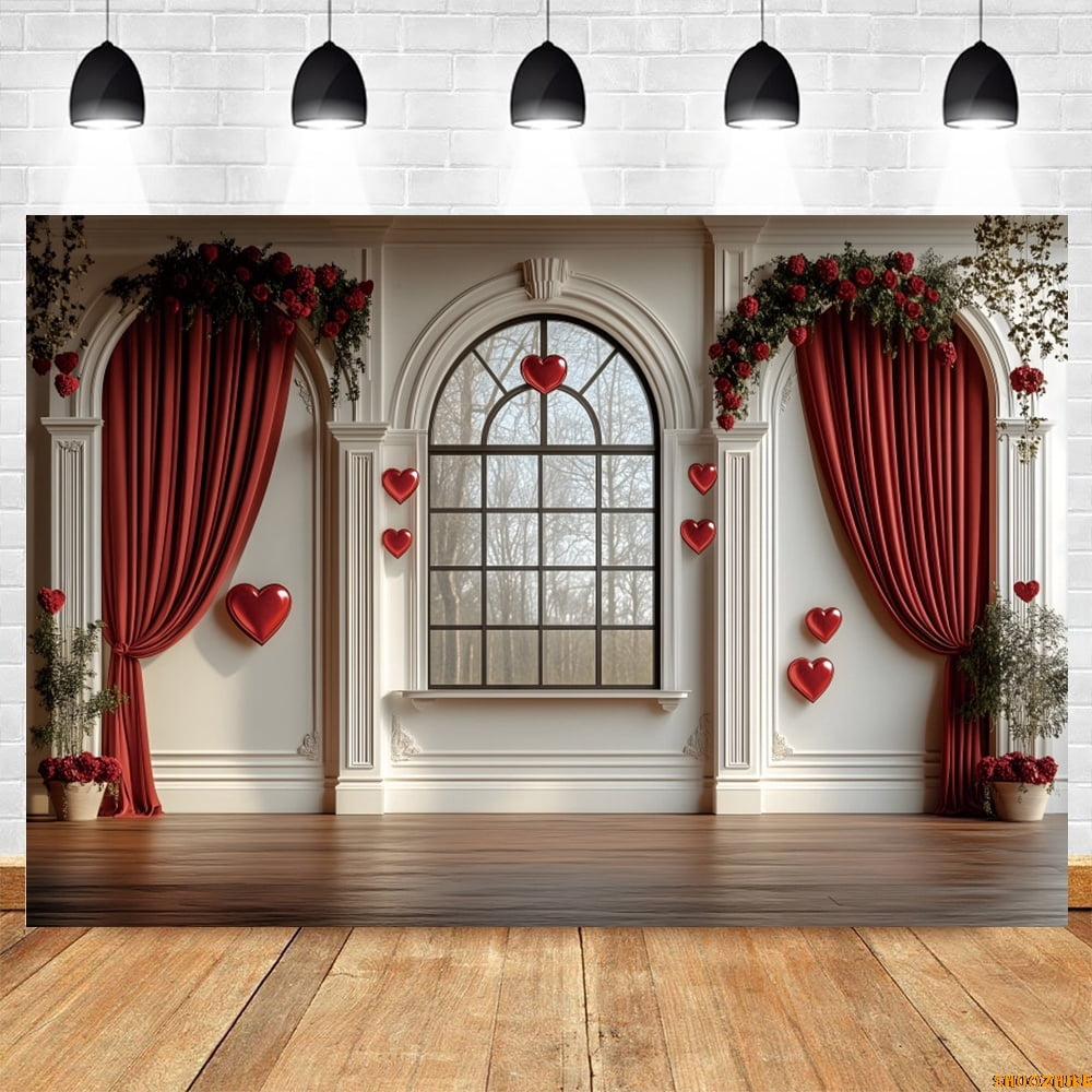 White Pink Floral Valtine's Day Photography Backdrop Bridal Shower ...
