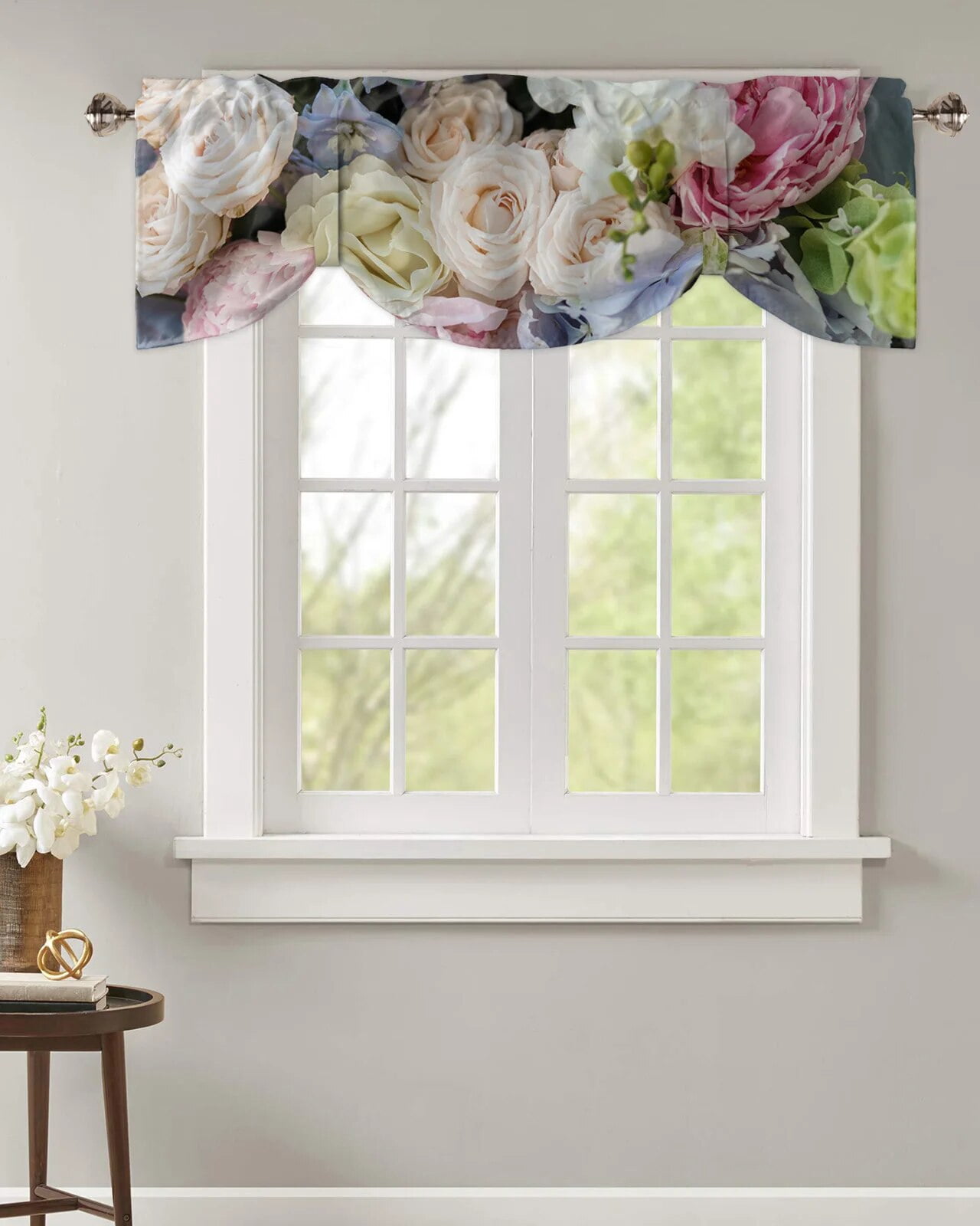 White Pink Flower Cluster Window Curtain Bedroom Roman Curtain ...