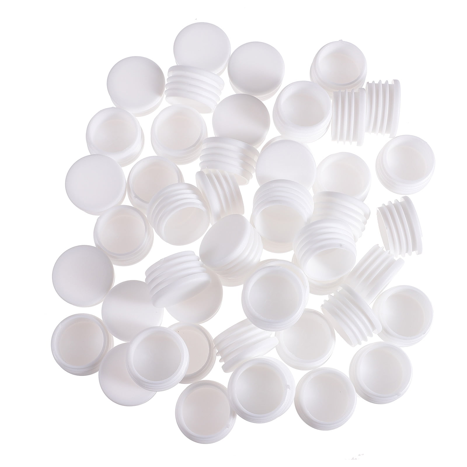 White Pipe Plug End Cap Chair Rugged Tools Noise Reduction Tube Bung 50 ...