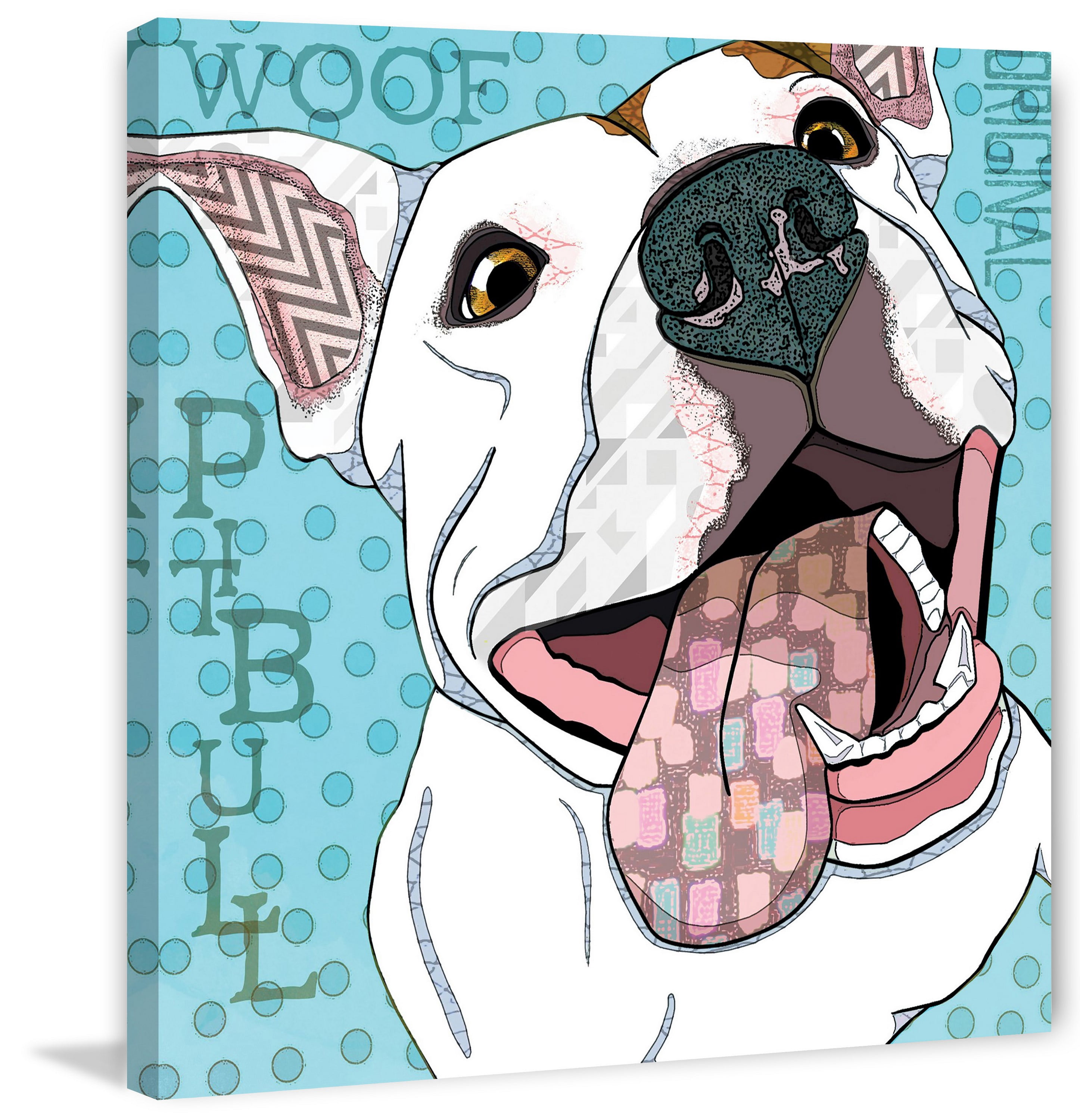 "White Pittie" Painting Print on Wrapped Canvas - Walmart.com