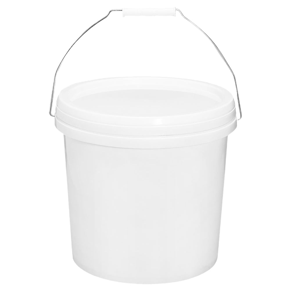 White Plastic Bucket with Lid and Handle - 5L All-Purpose Container ...