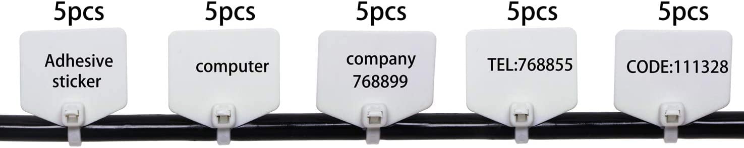 White Plastic Cable Marker Tag Ties Nylon Writable Write on Ethernet ...