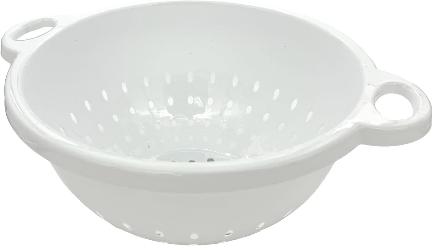 White Plastic Colander Bowl with Handle - Deep 5 Quart Strainer for ...