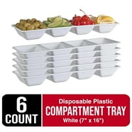 Crown Display Disposable Serving Trays, 10.5 x 8.5 Clear Plastic ...