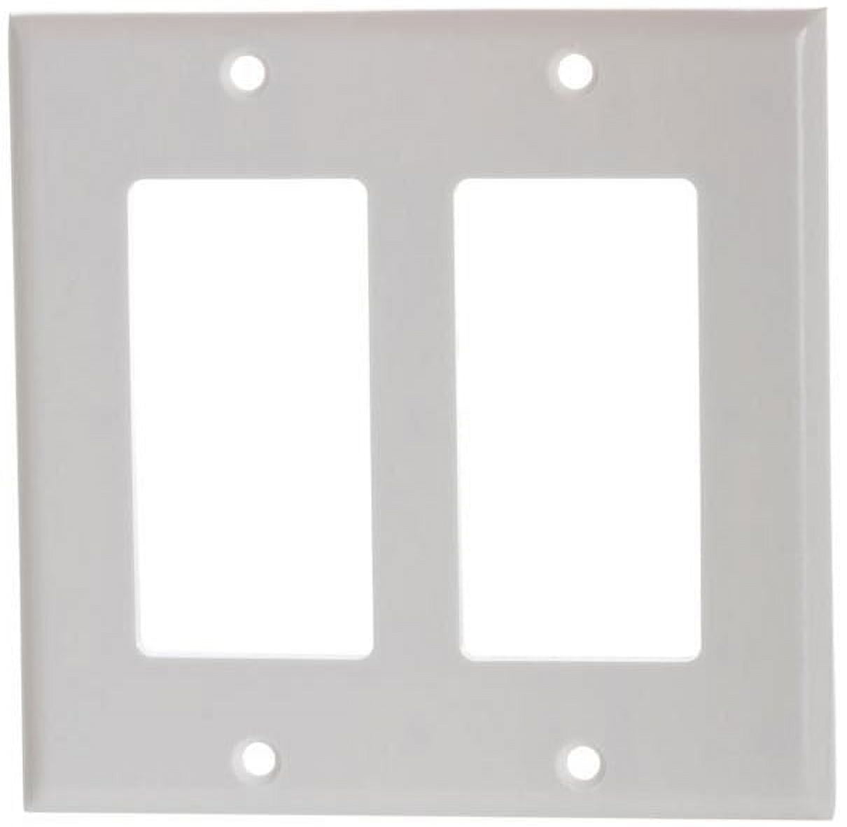 White Plastic Double-Gang Decora Style Wall Face Plate 2-Gang - Walmart.com