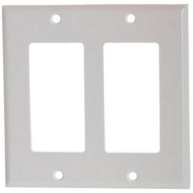 White Plastic Double-Gang Decora Style Wall Face Plate 2-Gang - Walmart.com