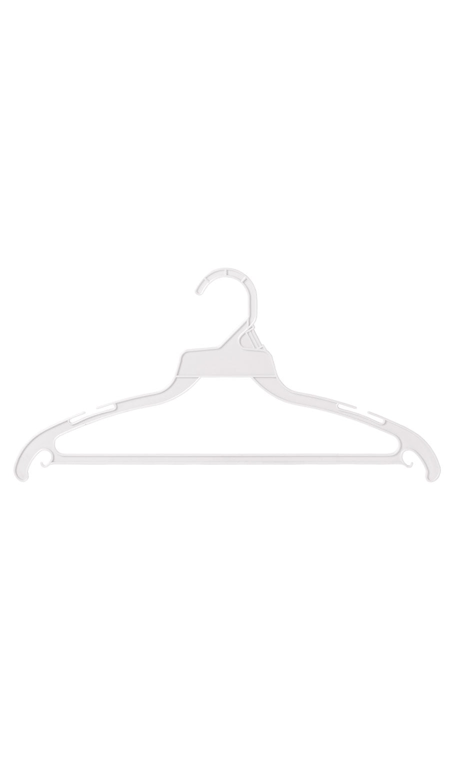 SSWBasics White Plastic Economy Hangers with Hang Bar - Case of 250 ...